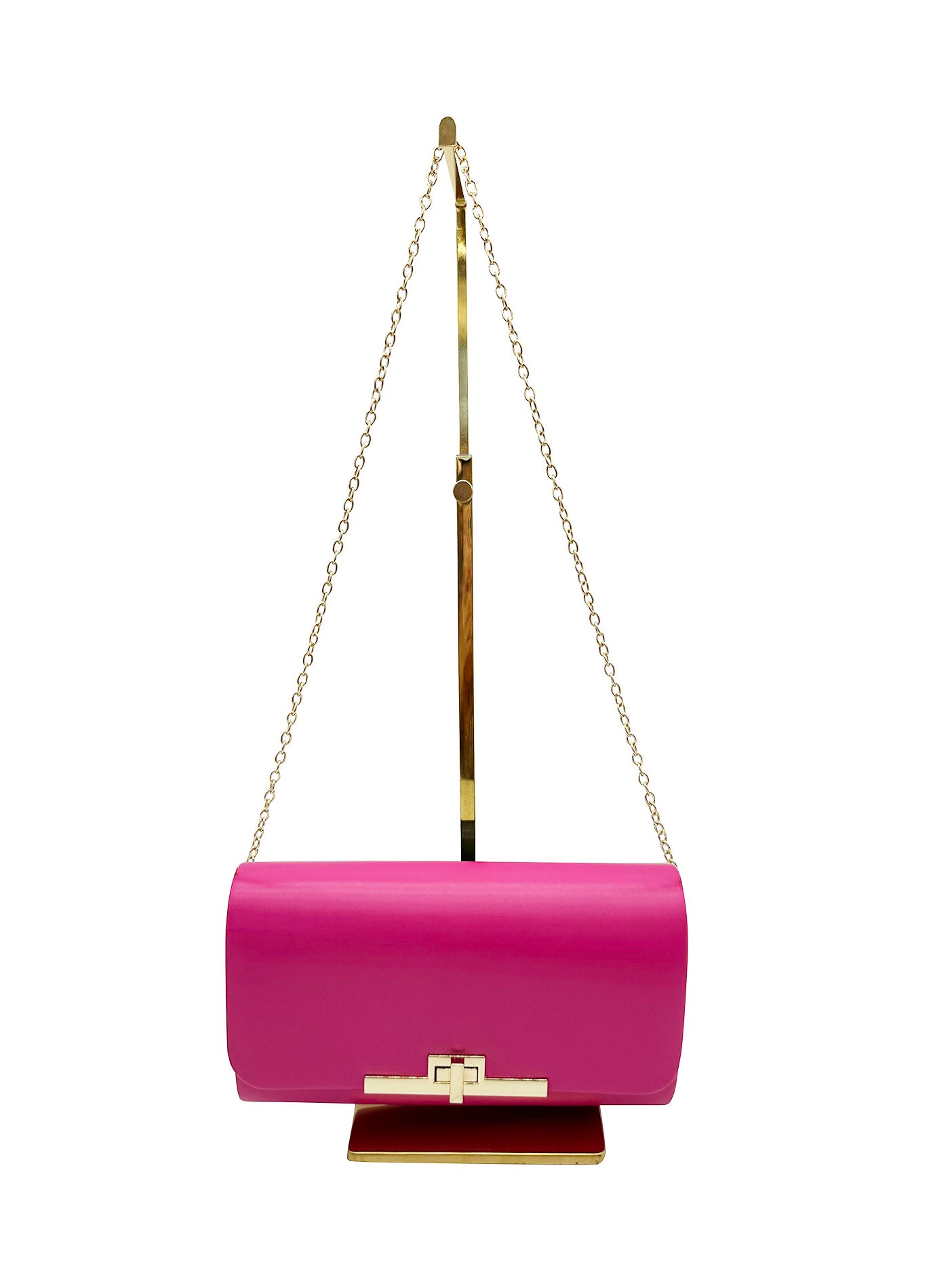 CB24165-002 Plain Small Evening Clutch Bags with Turn Lock and Detacha ...