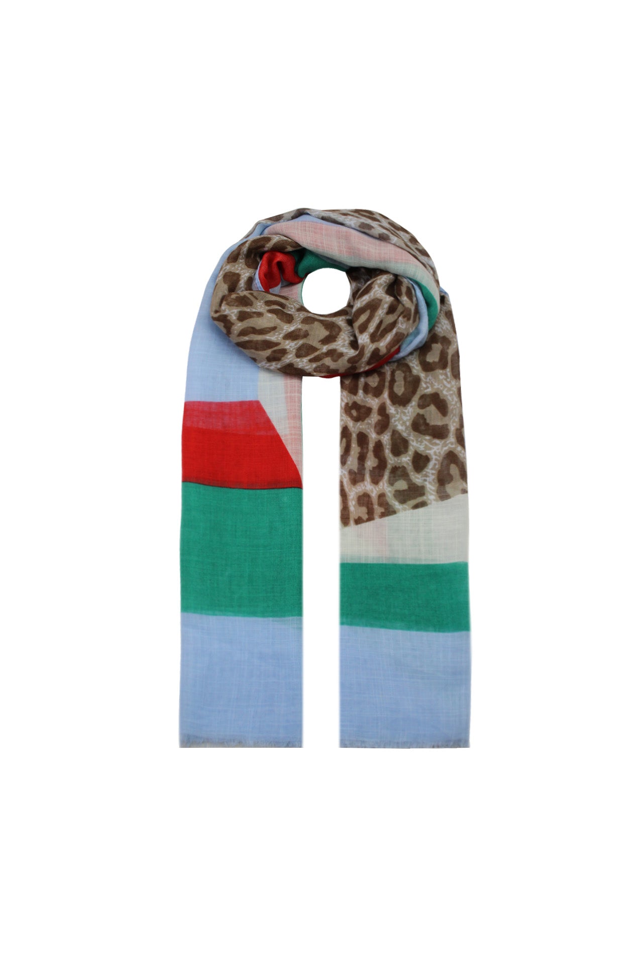 SF2095-159 Block Multicolour and Leopard Print Scarf – A & B Fashion ...