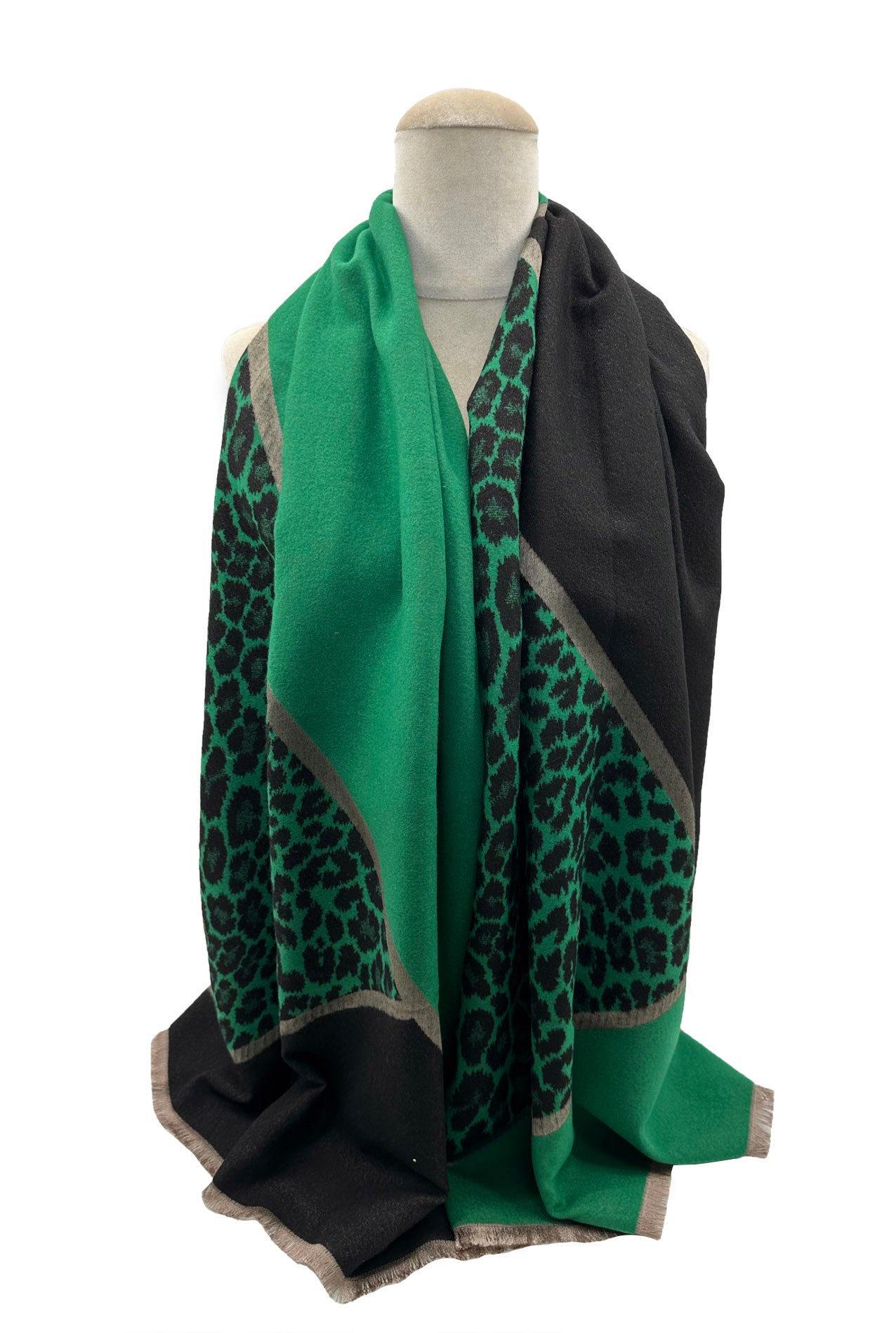 SF23160-936 Mix Wool Leopard Print Scarves – A & B Fashion Trading LTD